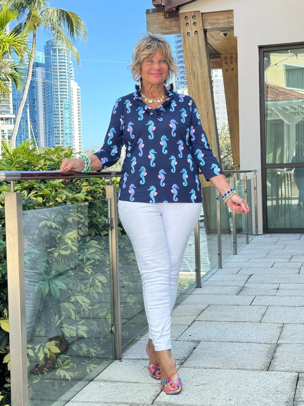 LULU B MIDNIGHT REEF RUFFLE TOP – Cathys Place