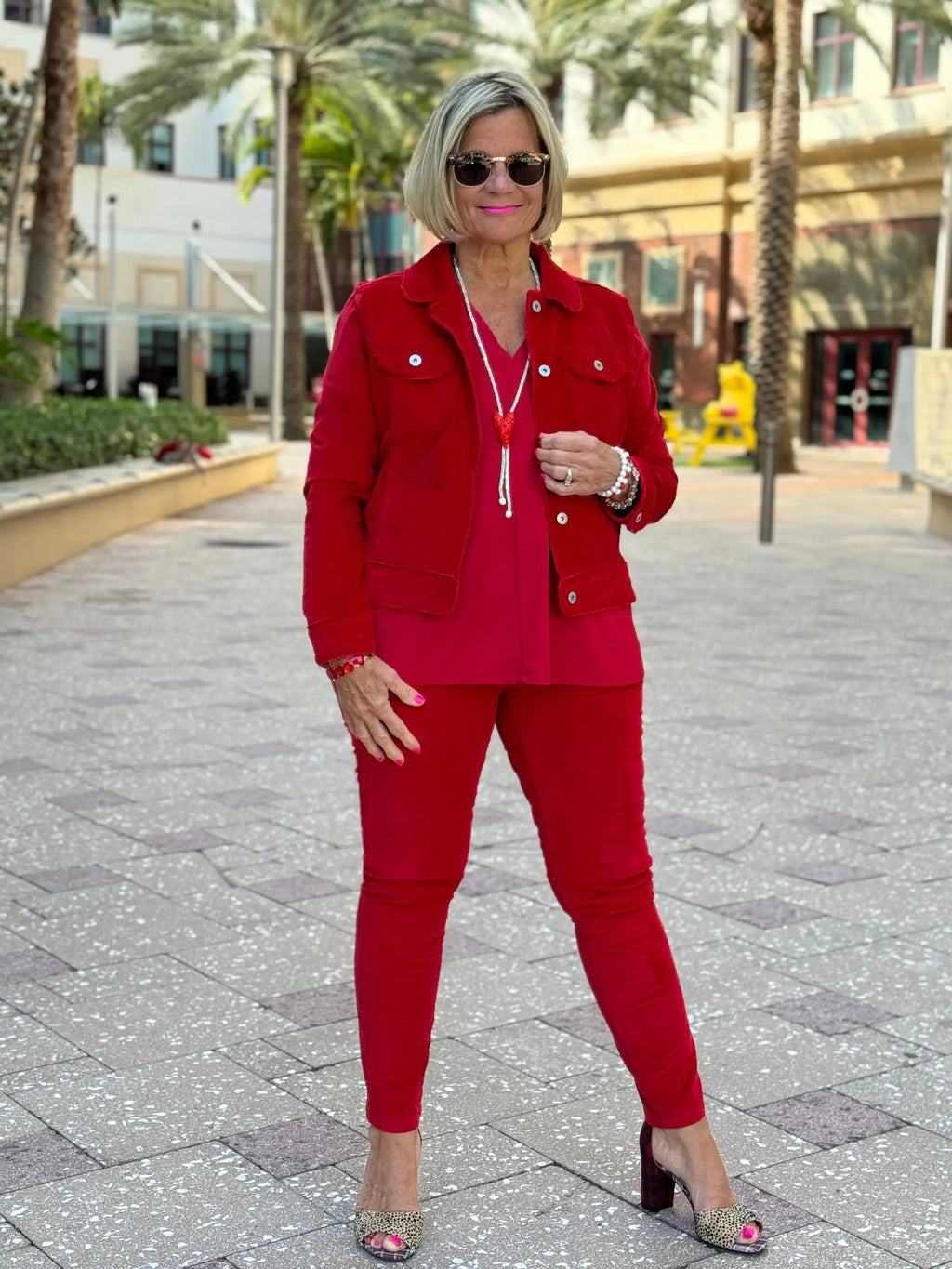 LULU-B RED VELOUR JACKET | Cathys Place