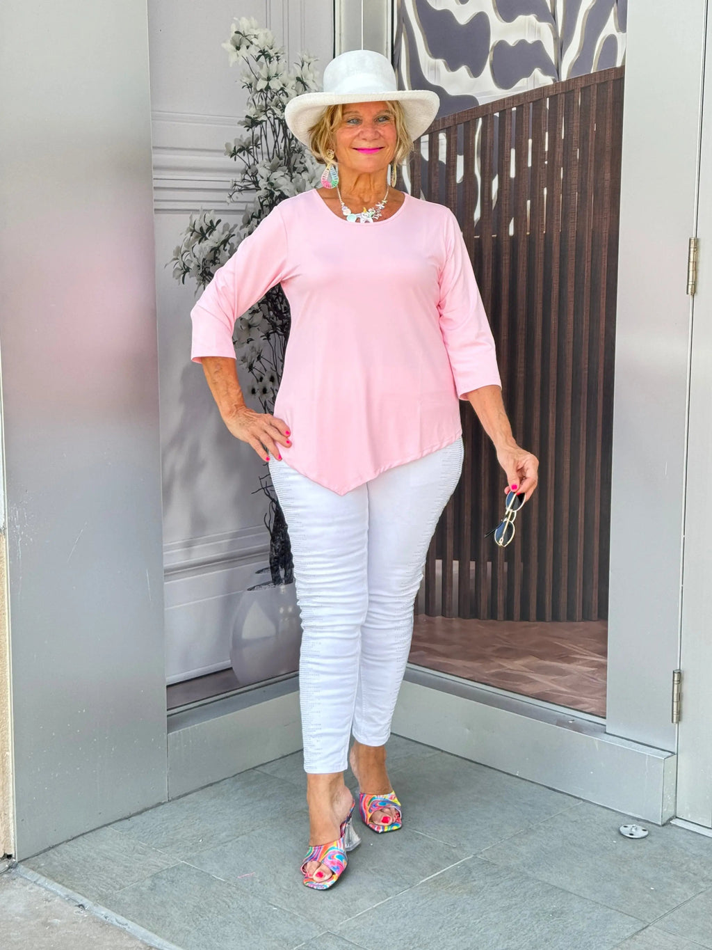 CLEAR PINK ASYMMETRICAL TOP - Cathys Place