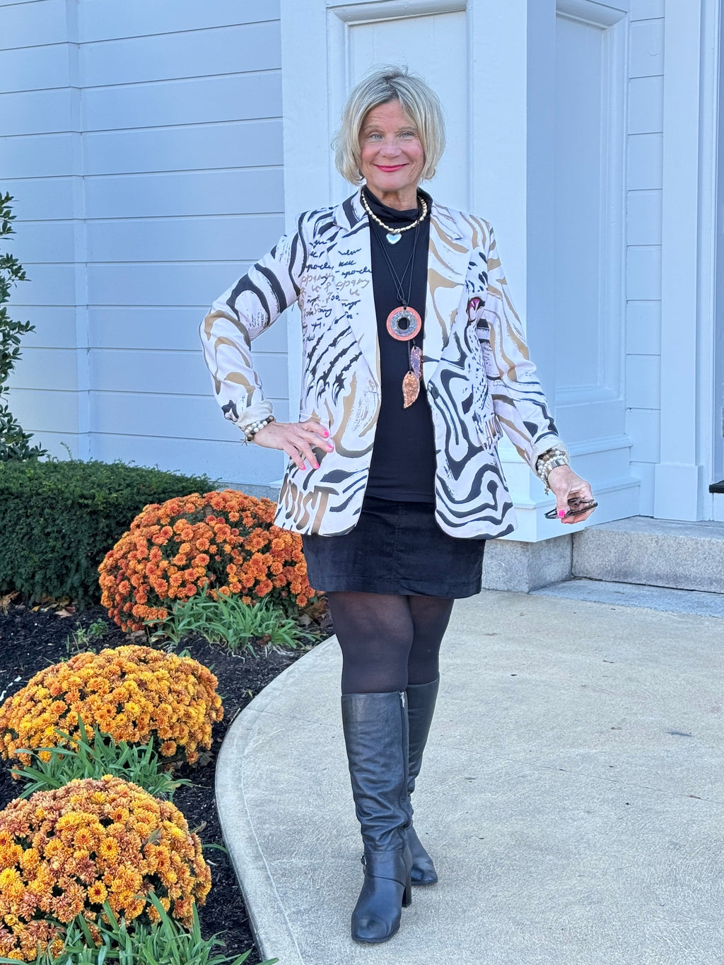 BLFP One Size Fierce Panther Print Blazer LOOWIE - Cathys Place