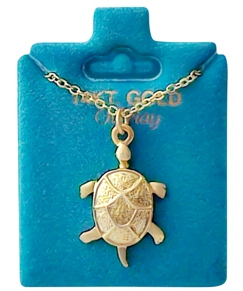 Made In USA Large Turtle Necklace Gold or Silver - Cathys Place