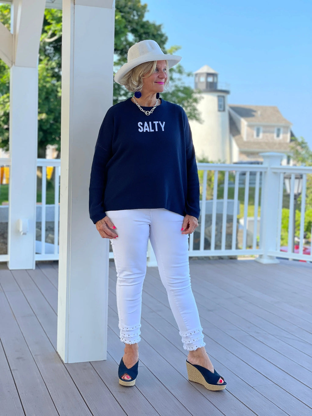 NAVY SALTY SWEATER – Cathys Place